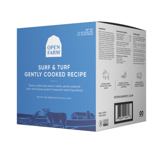 Open Farm Frozen Surf & Turf Gently Cooked Recipe 4.5lbs 6 x 12oz ...